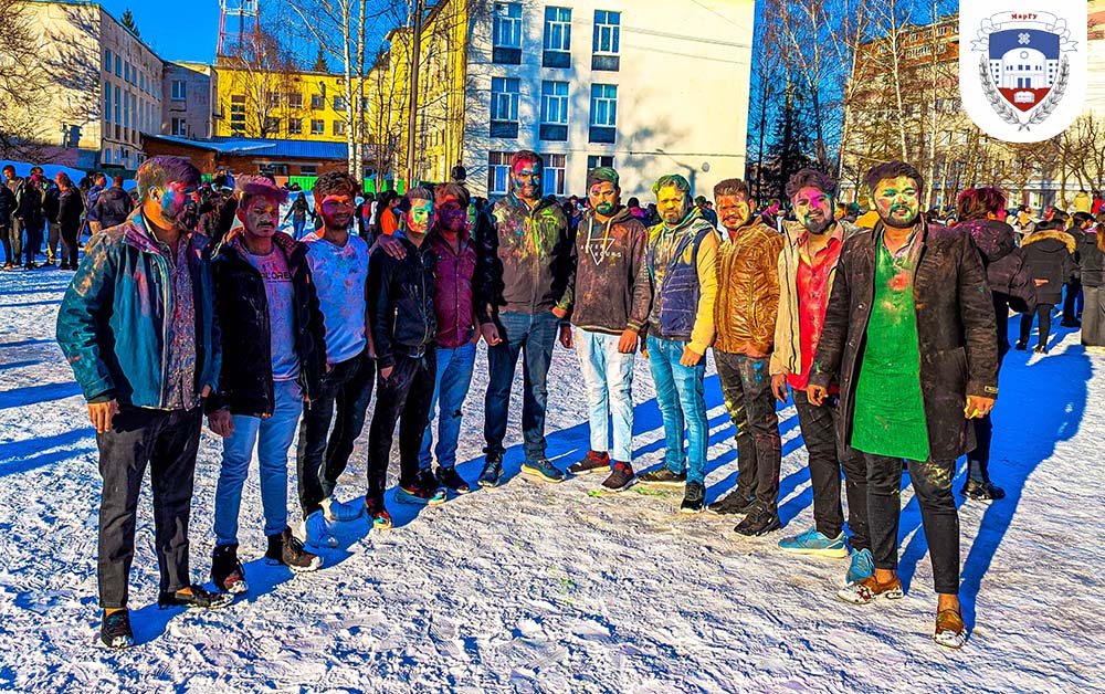 Students At Mari State University Celebrates Holi